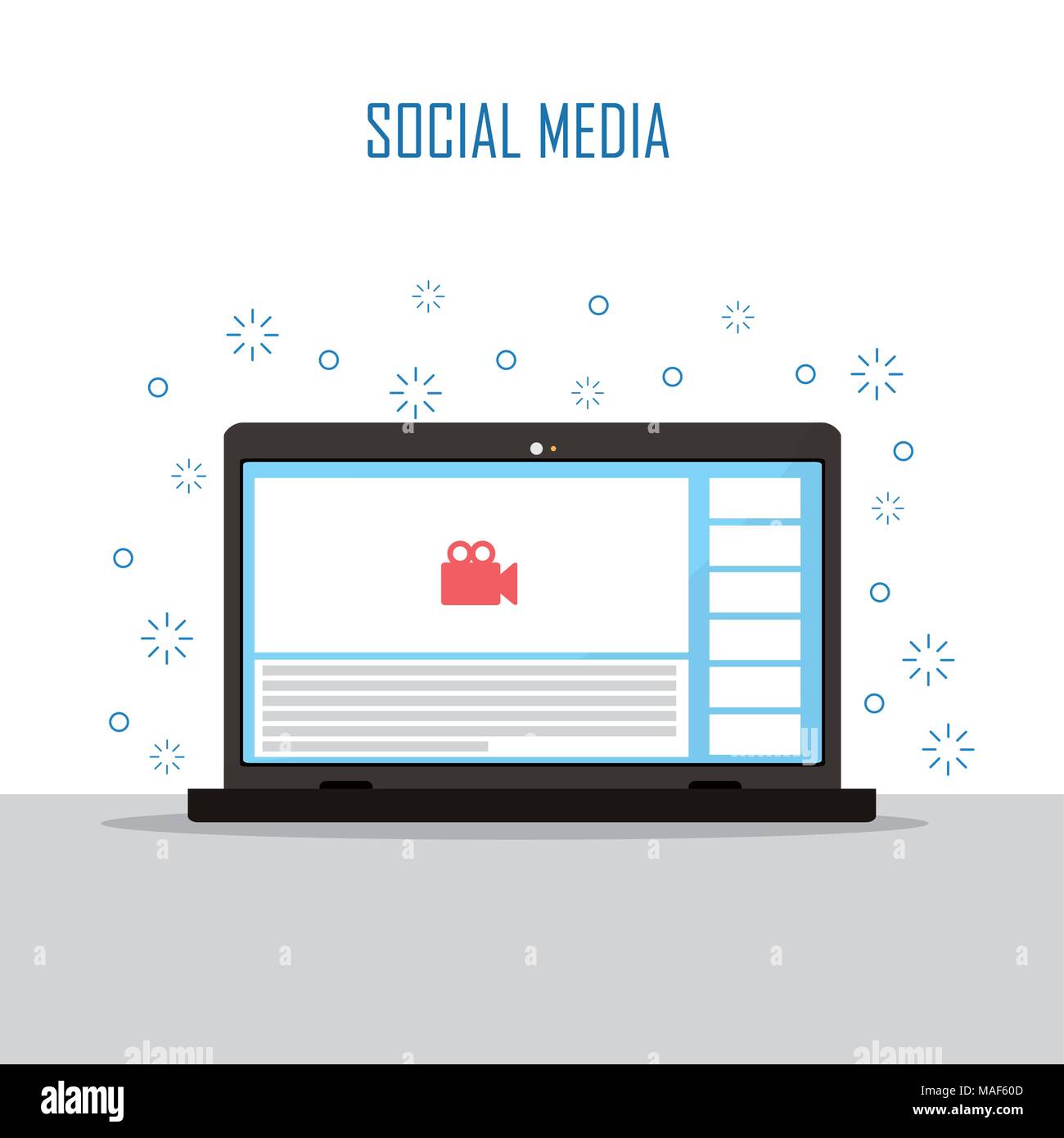 Social media on laptop vector illustration graphic design Stock Vector ...