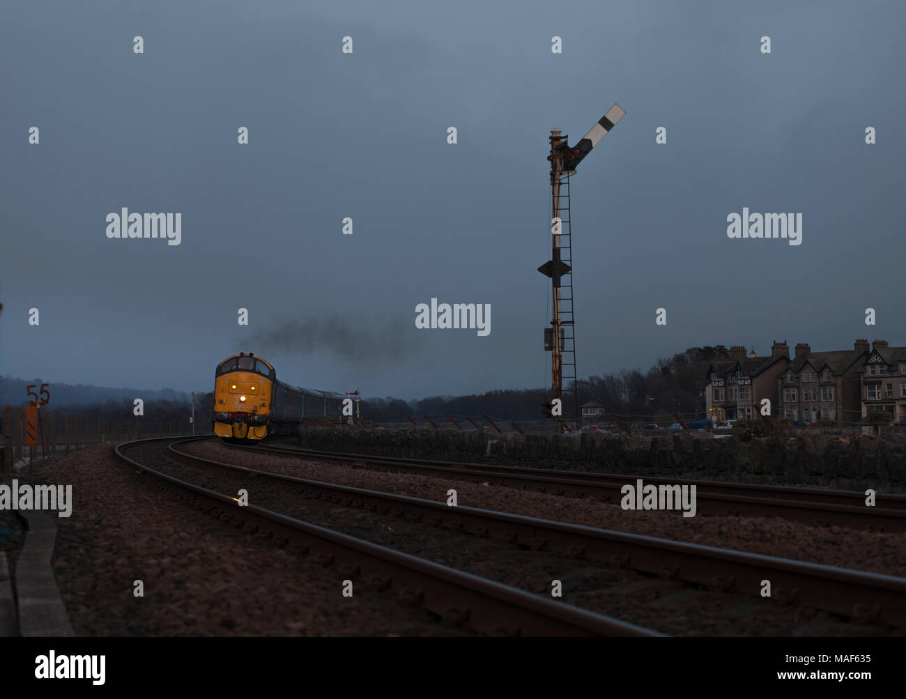 Direct rail Services class 37 locomotive 37403 at Arnside with Arriva ...