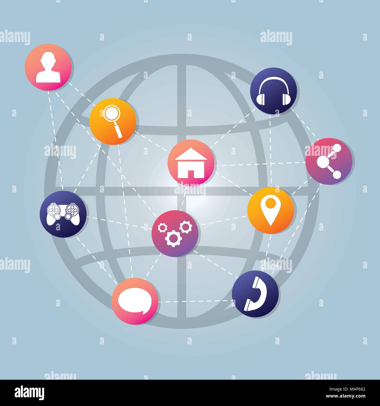 Social media technology symbols vector illustration graphic design ...