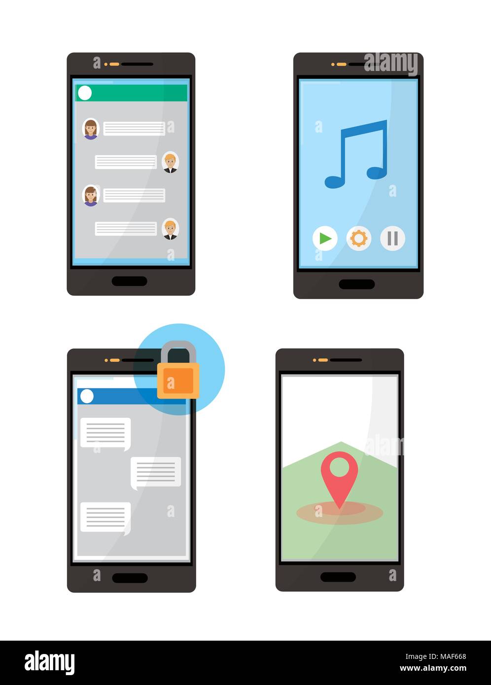 Social media smartphone applications vector illustration graphic design ...