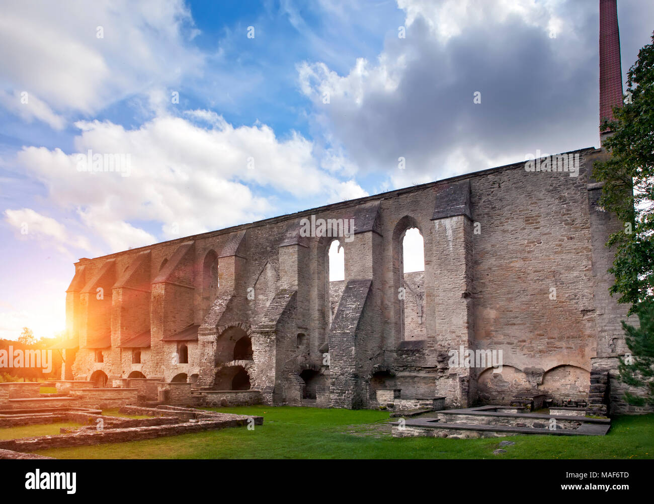 Ancient ruined St. Brigitta convent ( 1436 year) in Pirita region ...
