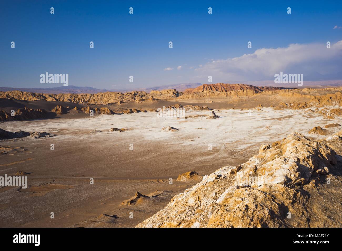 geological rock formations of Valle de la Luna in Atacama desert, Chile ...