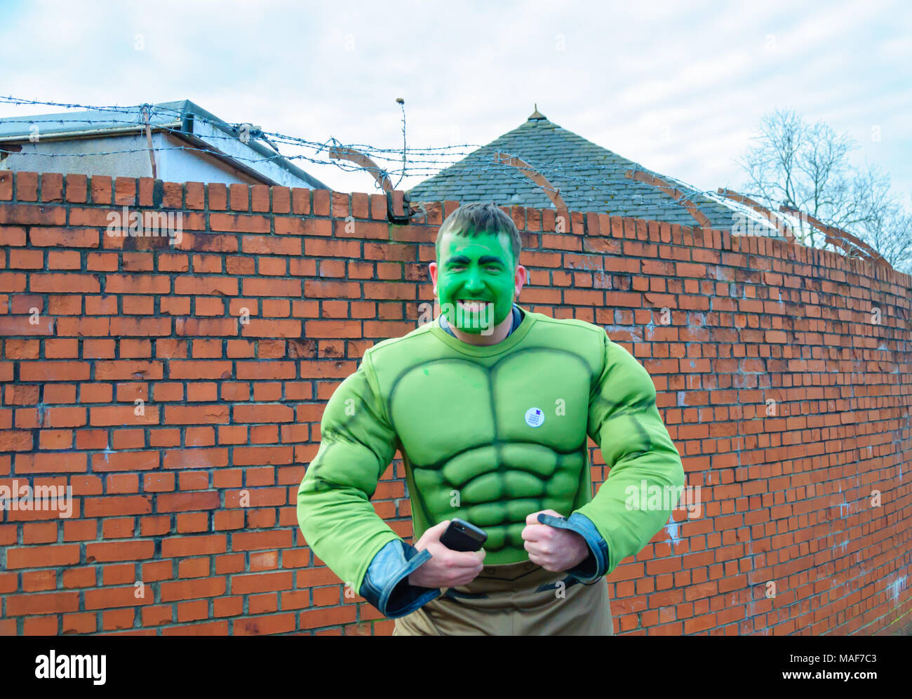 Biker David Maxwell dressed as fictional superhero character from comic ...