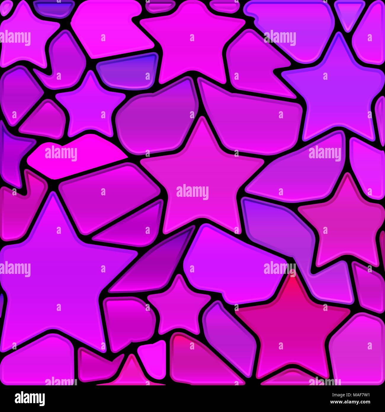 abstract vector stained-glass mosaic background - violet stars Stock ...