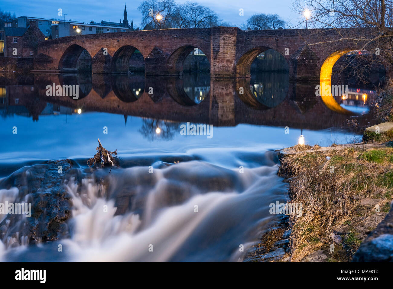 River Nith in Dumfries at dusk in spring Stock Photo - Alamy