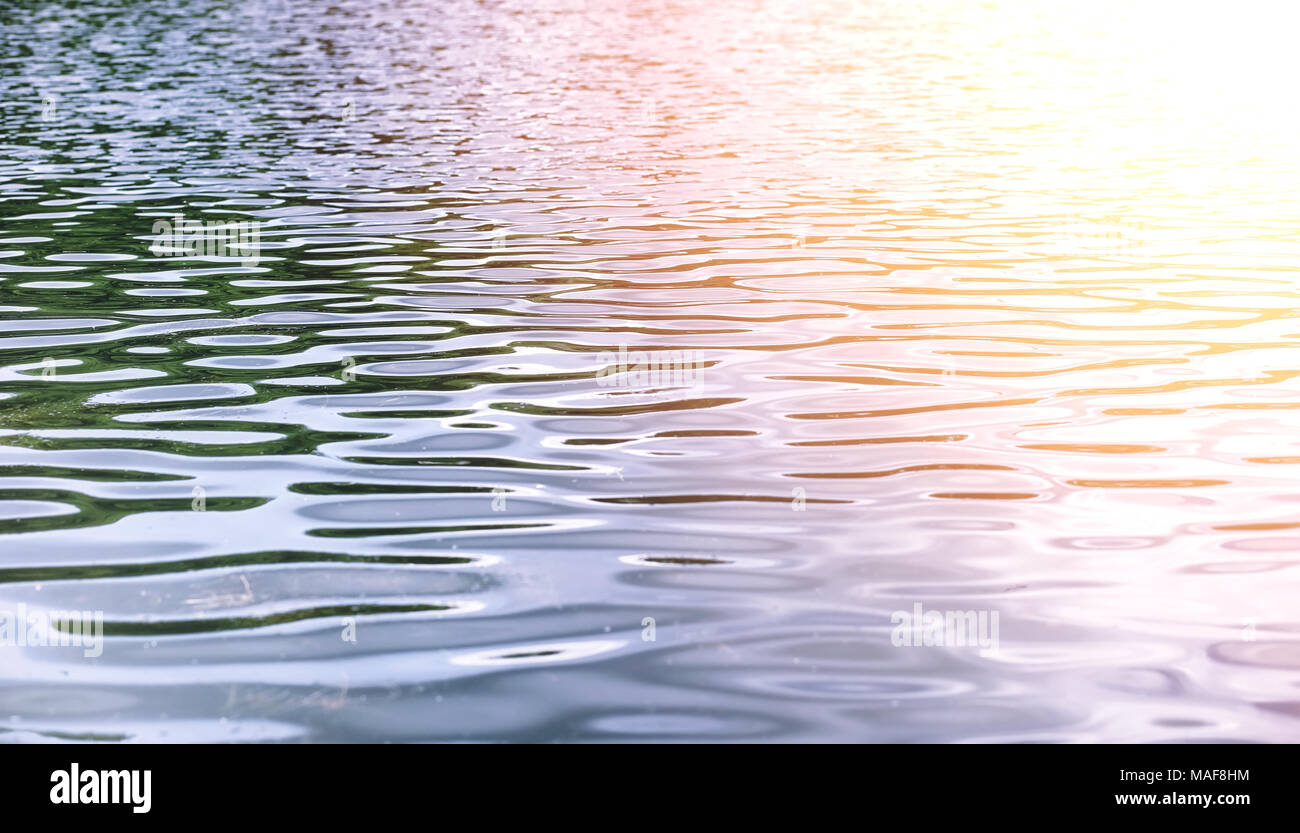 Landscape lake. Texture of water. The lake is at dawn. The mouth of the ...