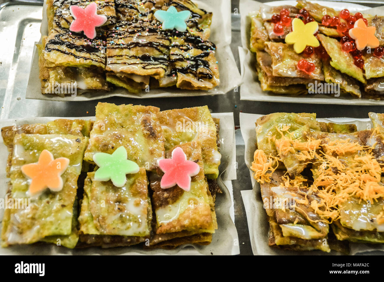 Roti Mataba, a Thai and Malaysian filled crepe sold as popular street ...