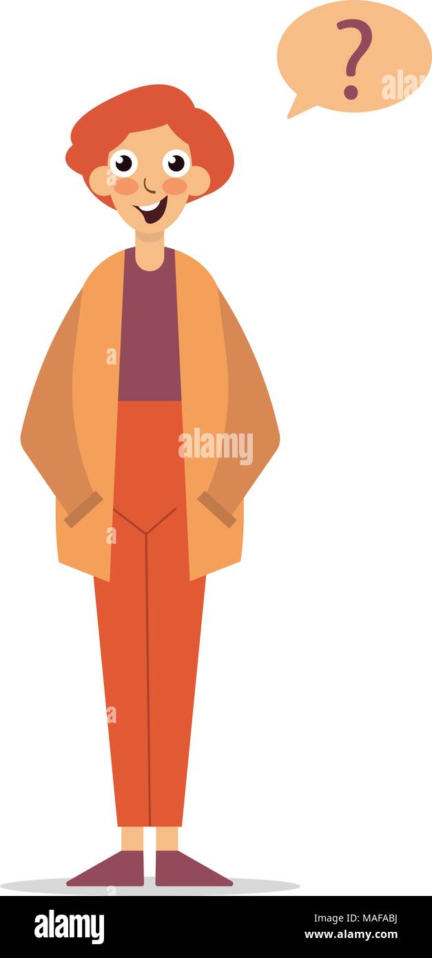 Cartoon boy asking question hi-res stock photography and images - Alamy