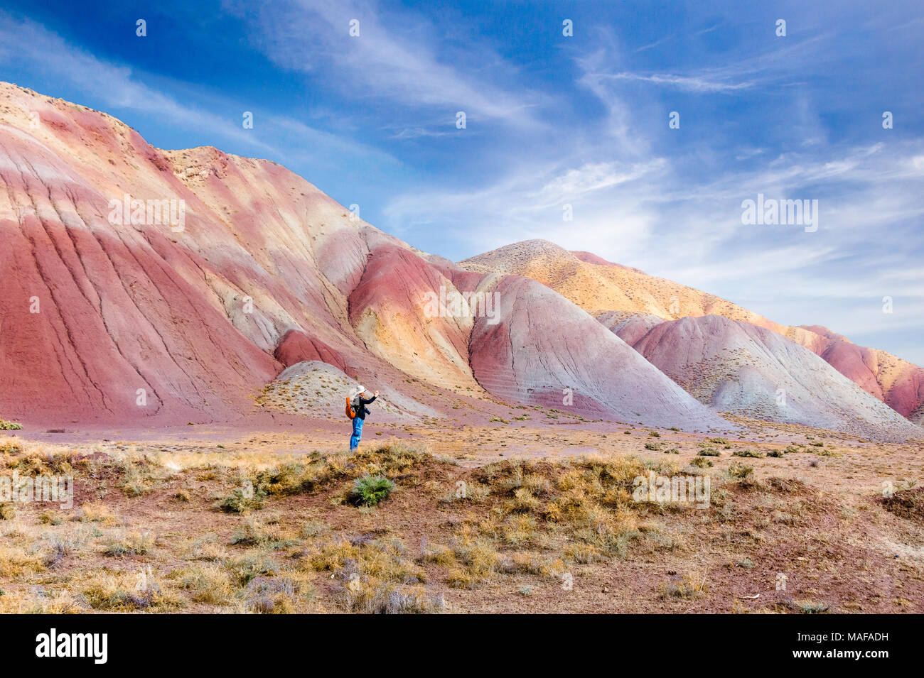 The most beautiful colorful mountain and spectacular blue sky in Tabriz ...