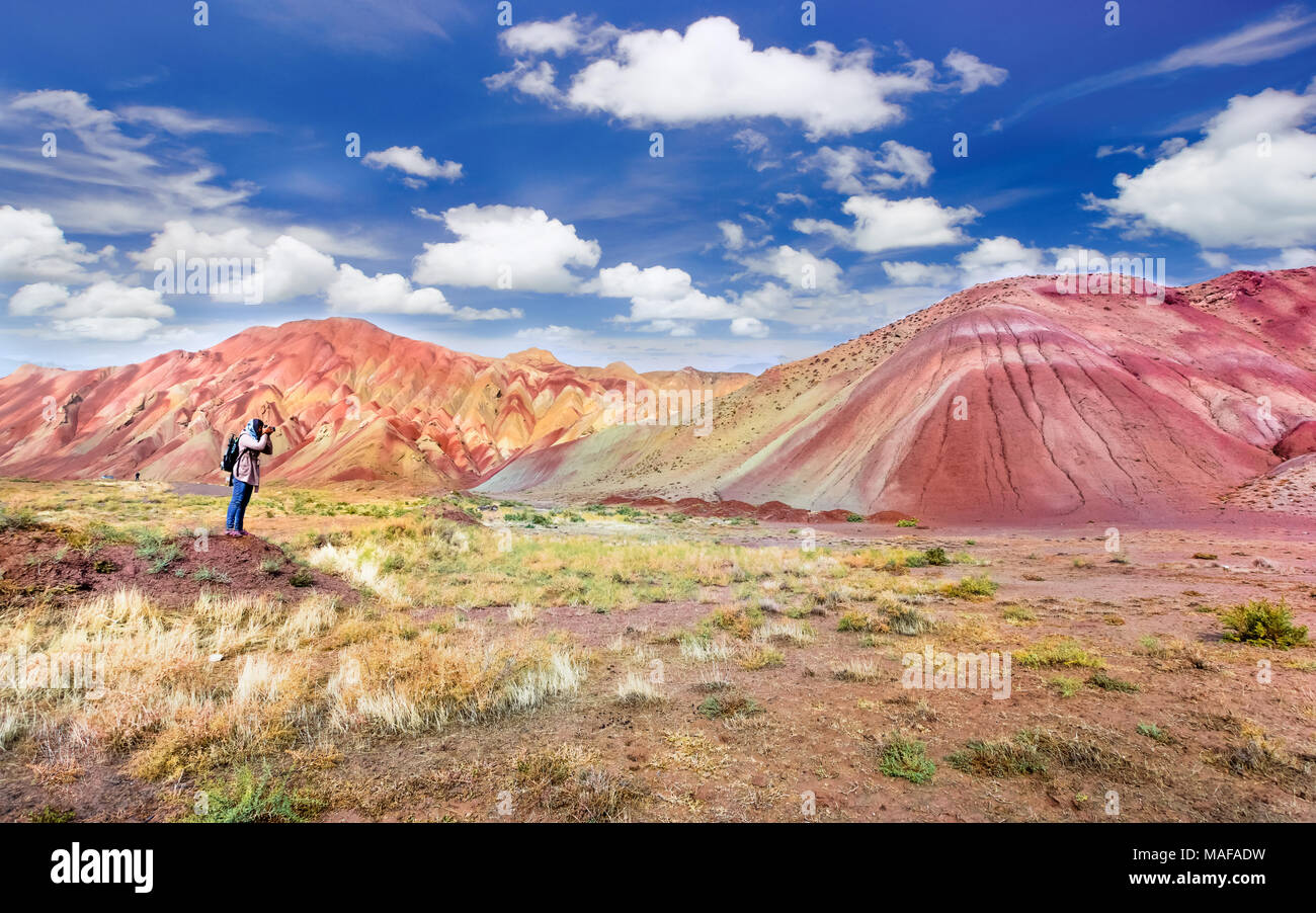 The most beautiful colorful mountain and spectacular blue sky in Tabriz ...