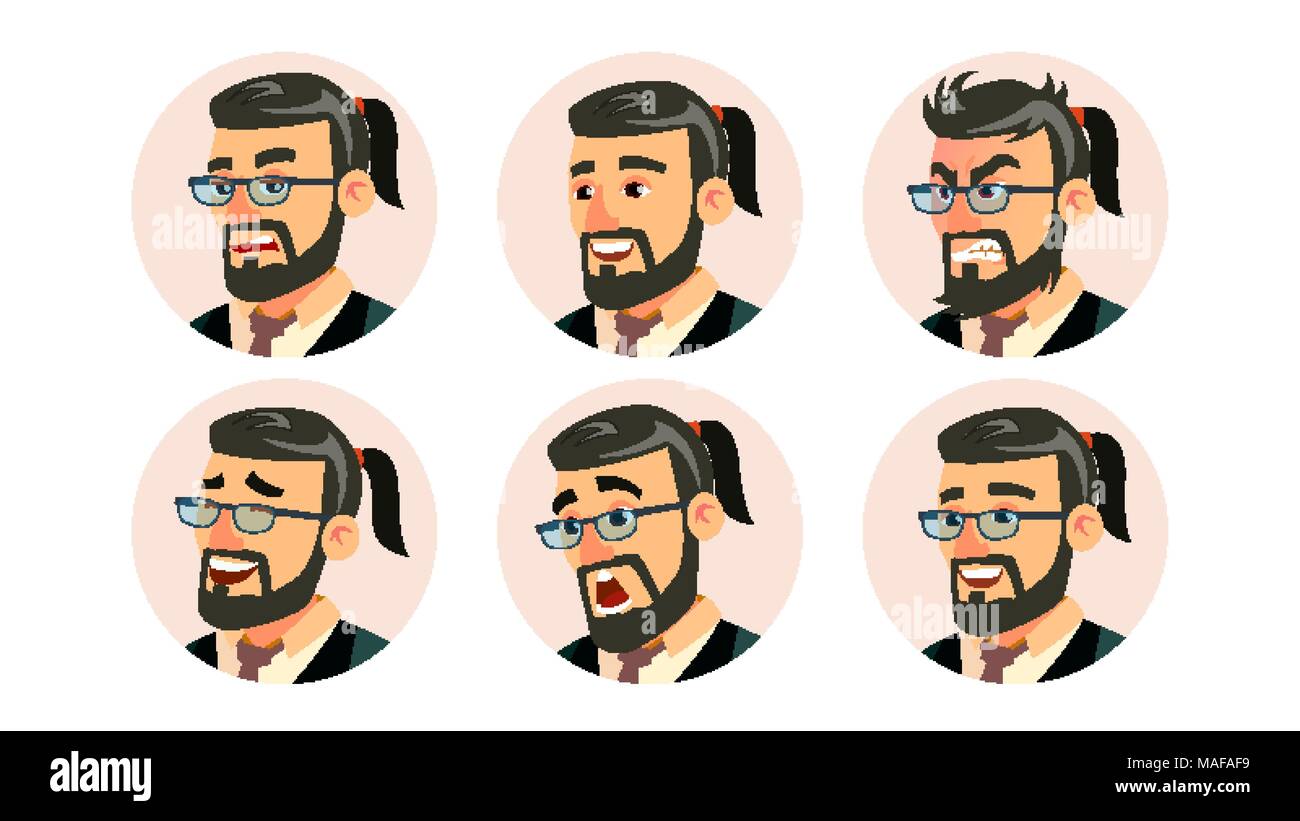 Boss CEO Character Business People Avatar Vector. Modern Office Bearded ...