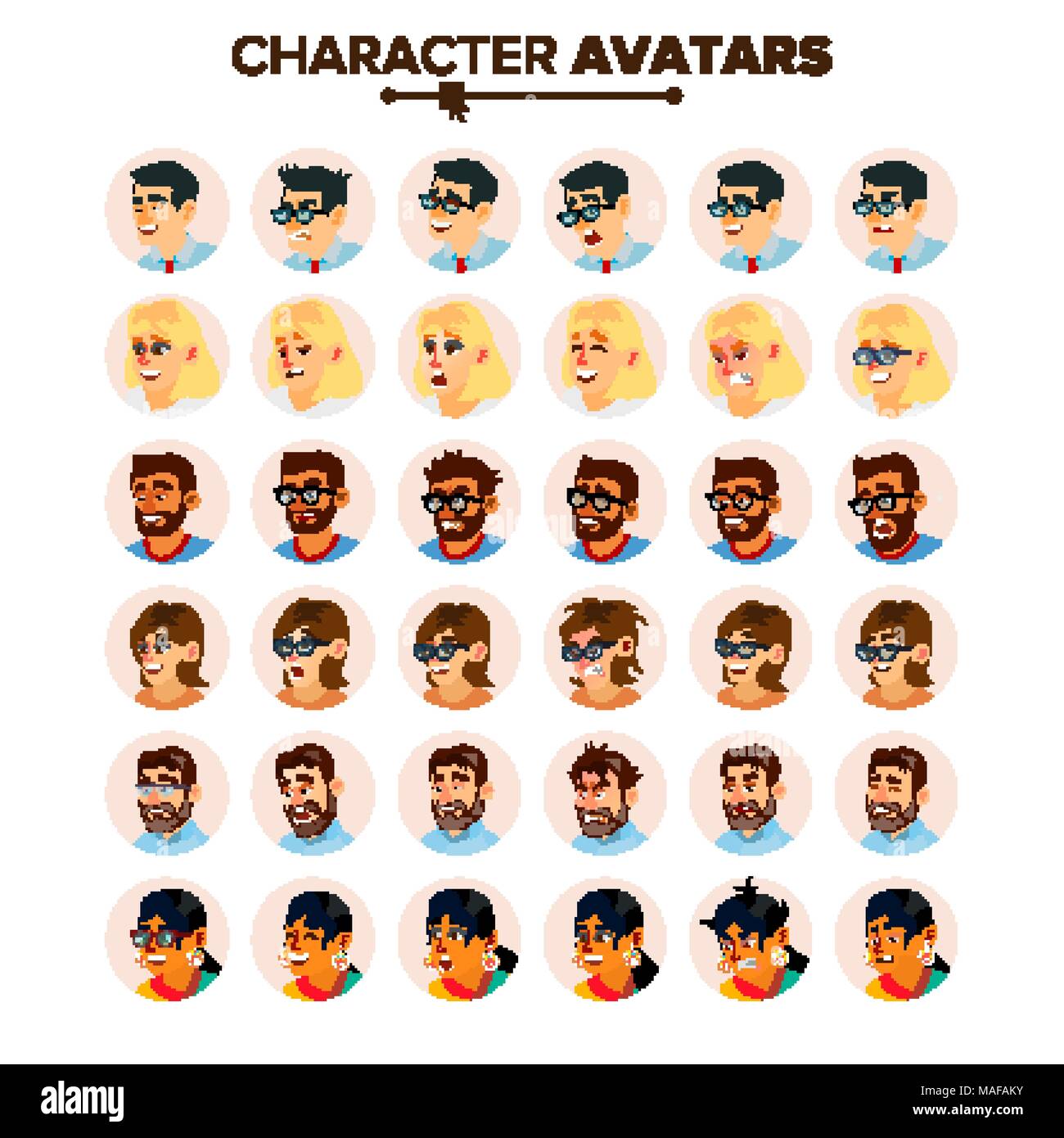 Business People Avatars Set Vector. Man, Woman. Face, Emotions. Default ...