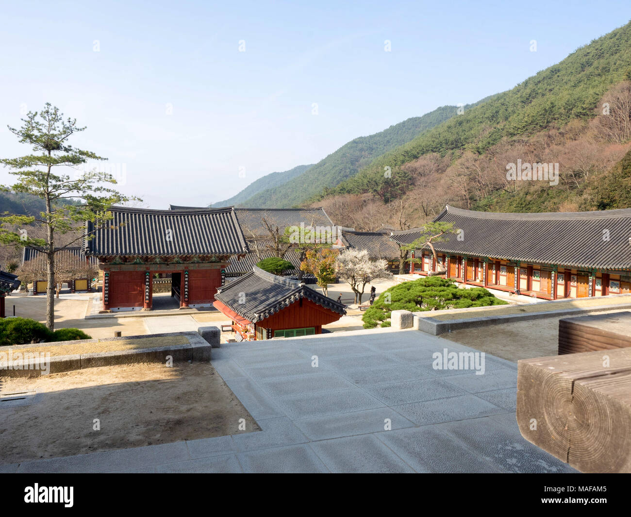 Gurye, South Korea - March 26, 2018 : Scenery of Hwaeomsa Temple, which ...