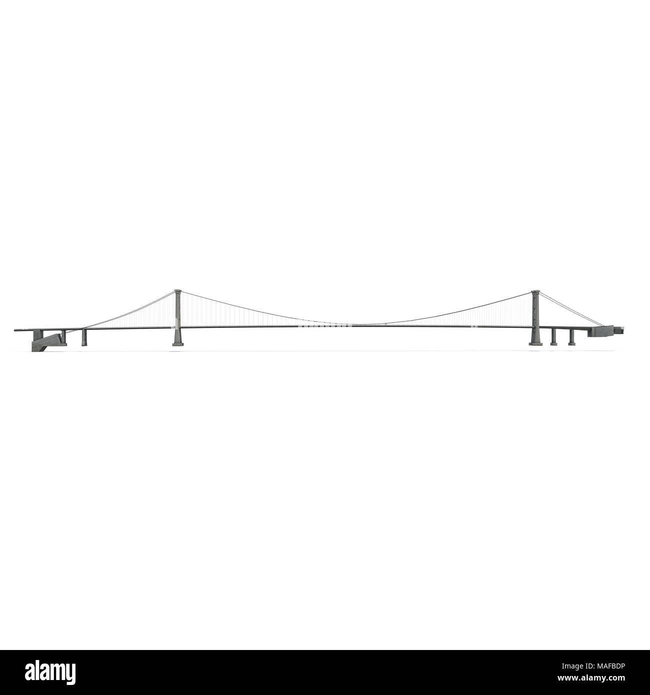 Tsing Ma Bridge on white. Side view. 3D illustration Stock Photo - Alamy