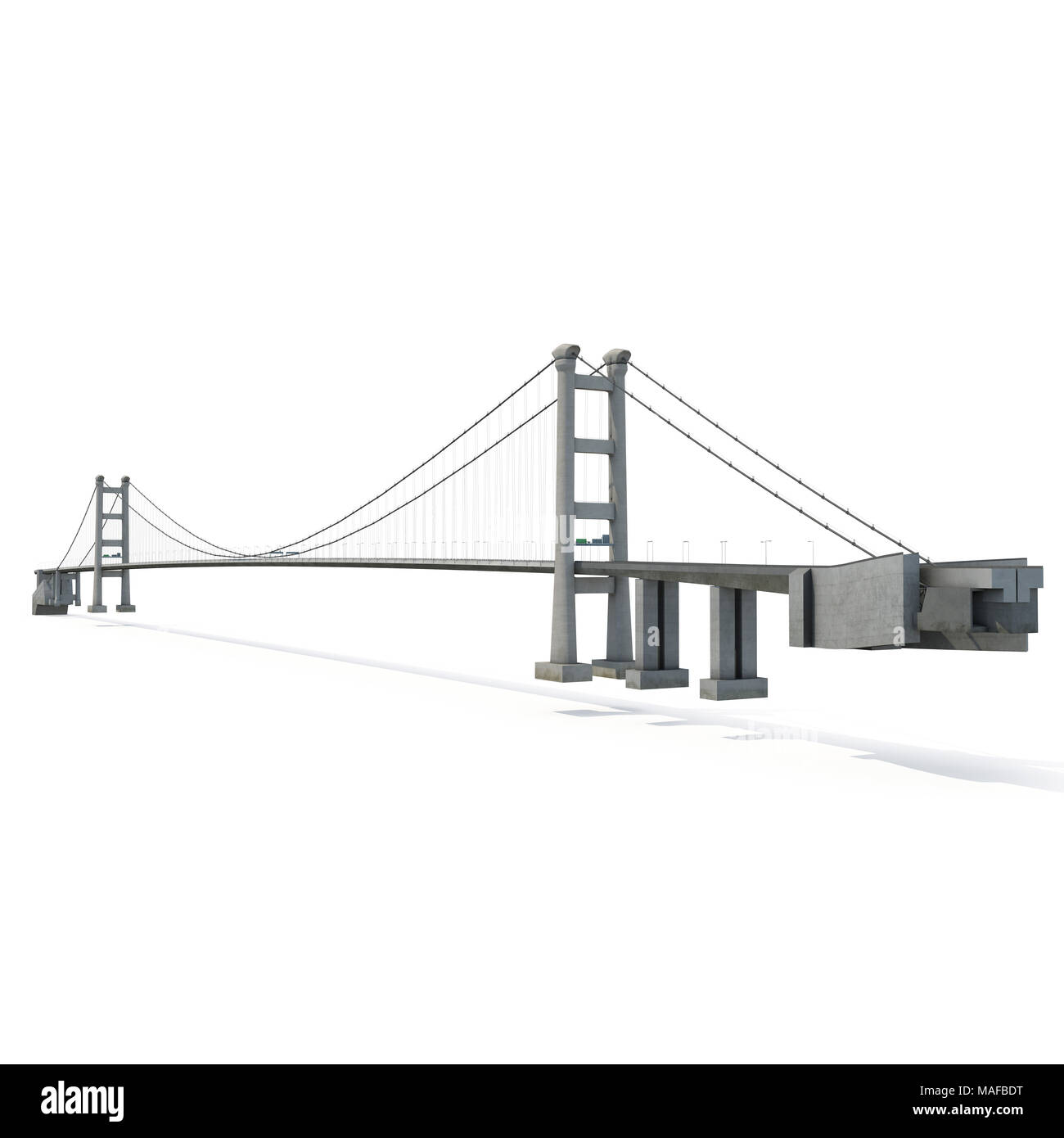 Tsing Ma Bridge on white. 3D illustration Stock Photo - Alamy