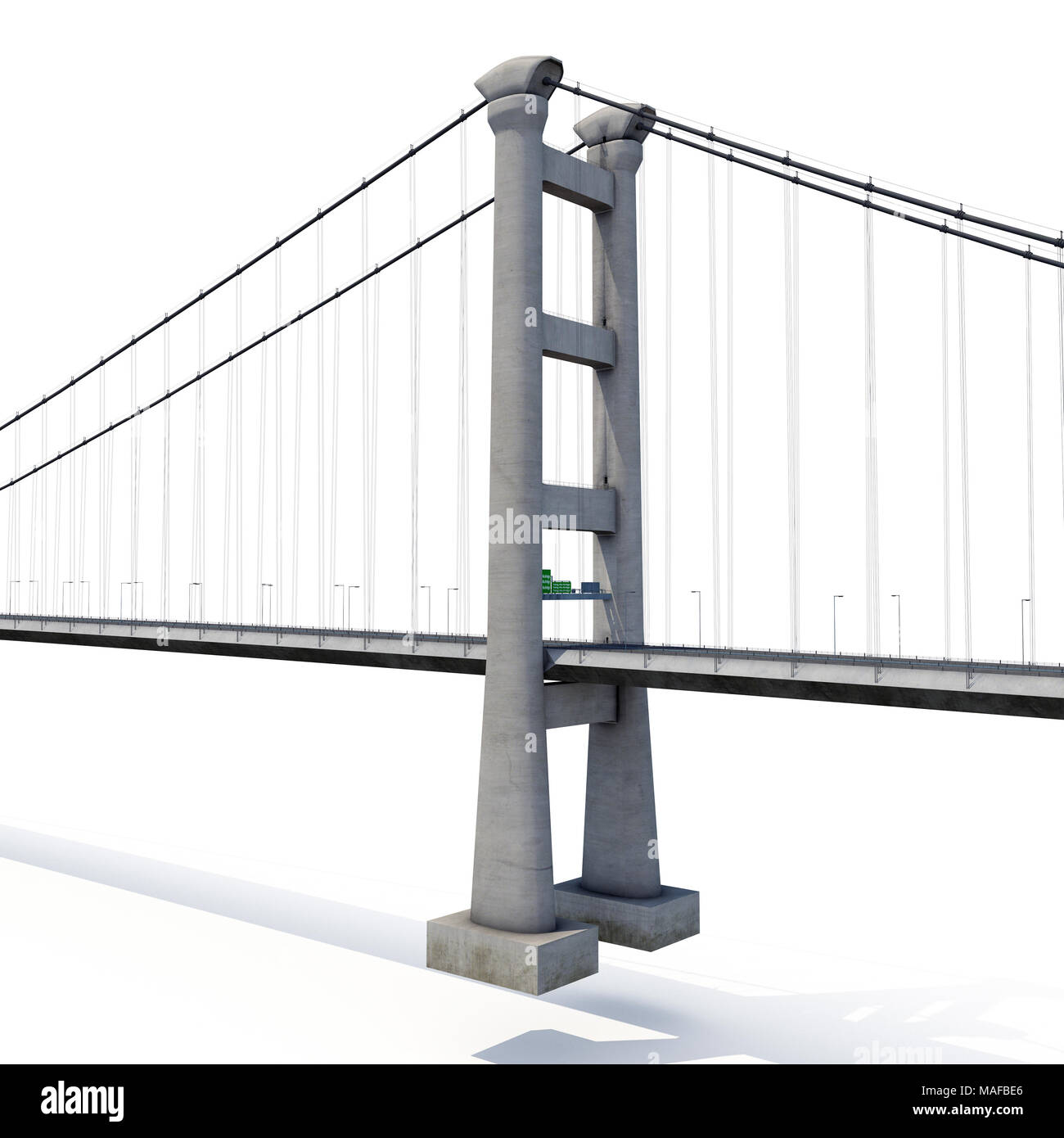 Tsing Ma Bridge on white. 3D illustration Stock Photo - Alamy