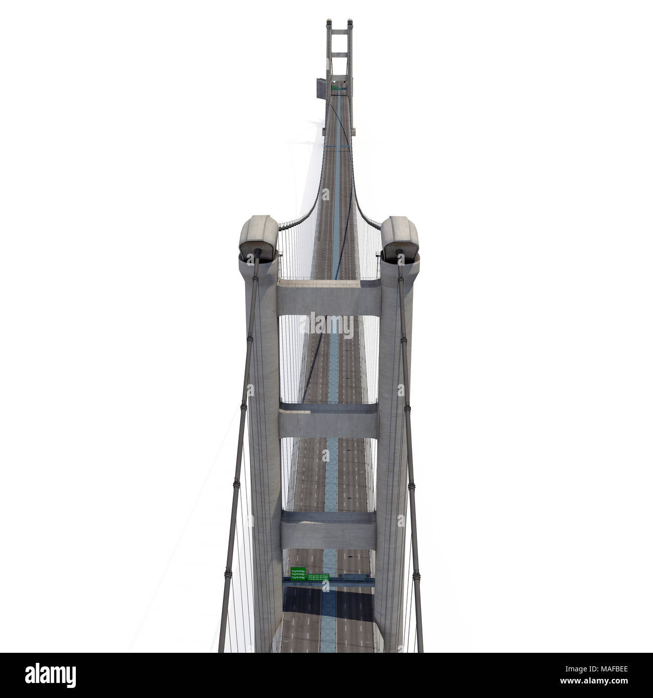 Tsing Ma Bridge on white. 3D illustration Stock Photo - Alamy