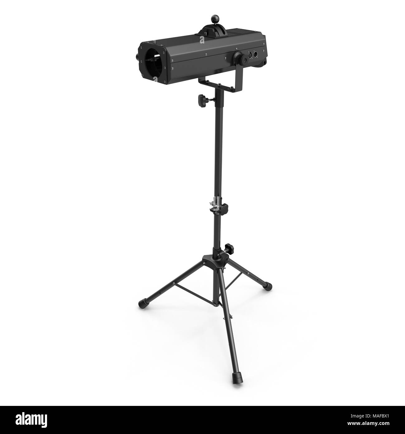 Follow light stage with stand on white. 3D illustration, clipping path ...