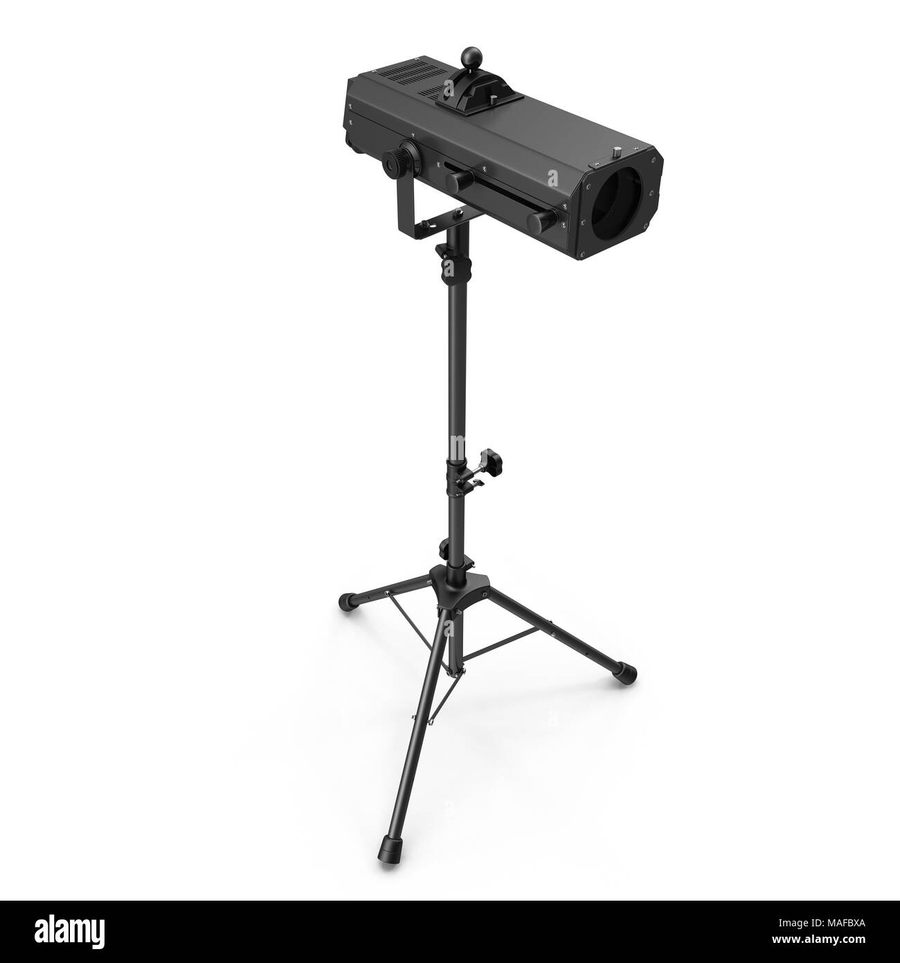Follow light stage with stand on white. 3D illustration, clipping path ...