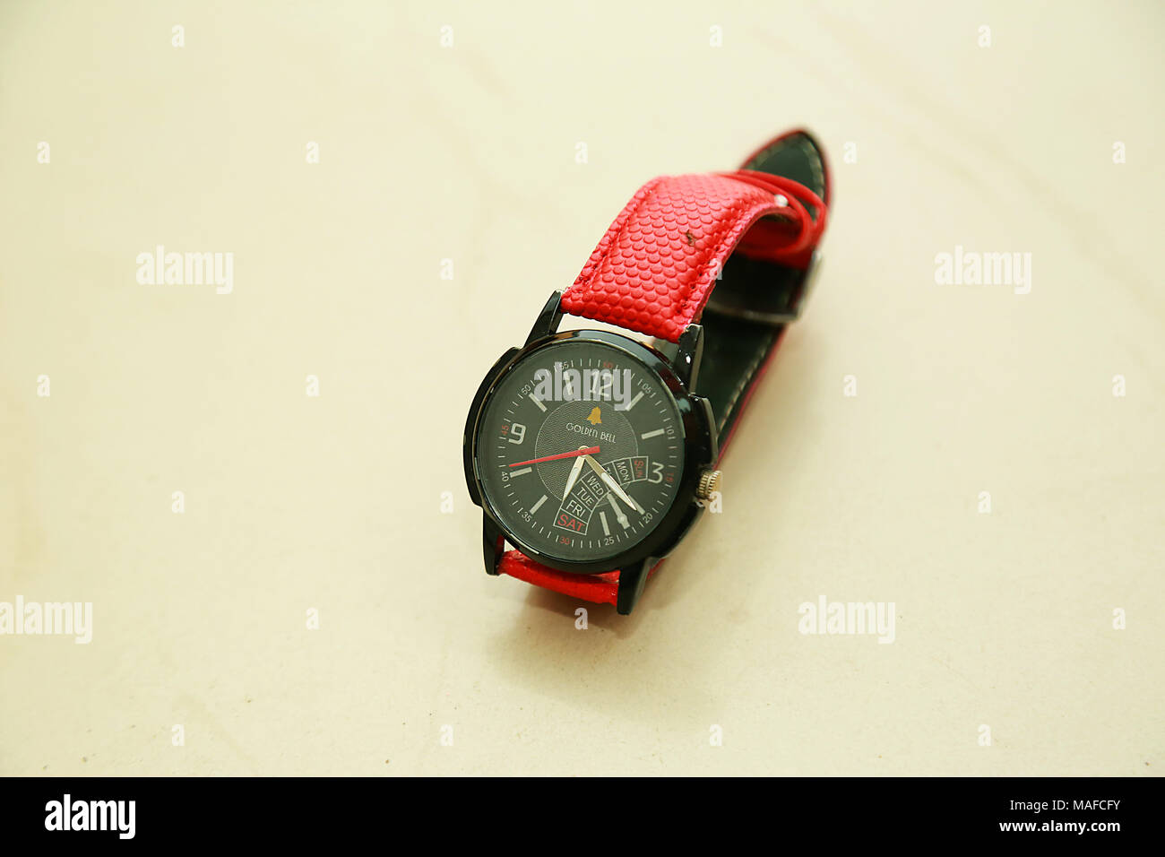 man watch in white background Stock Photo - Alamy