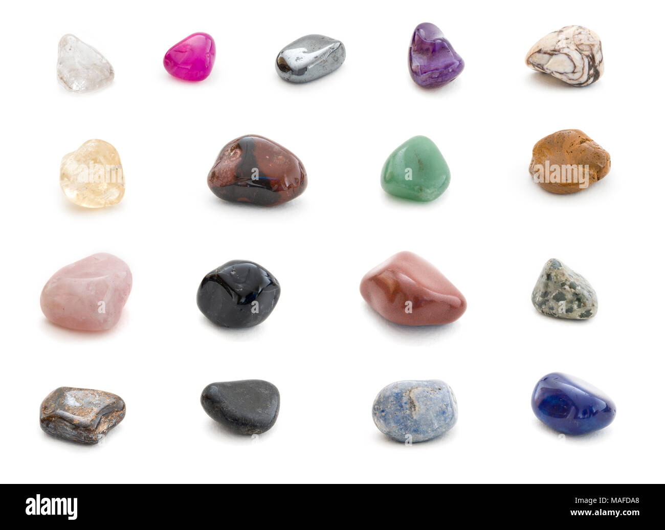 Set of various minerals on the white background Stock Photo - Alamy