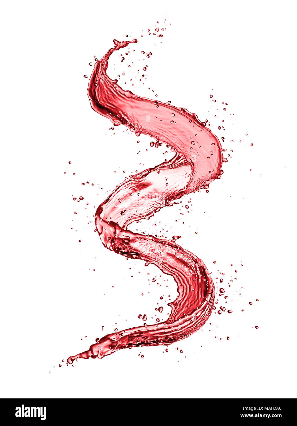 Red wine abstract splash shape isolated on white background. High ...