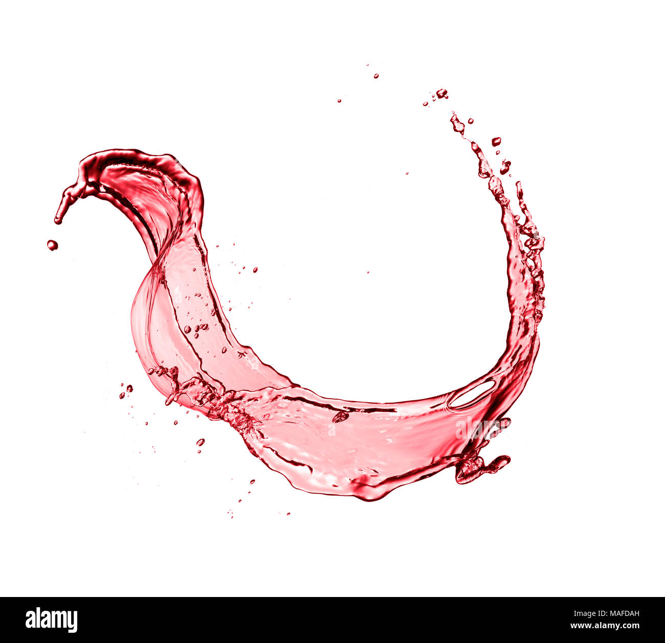 Red wine abstract splash shape isolated on white background. High ...