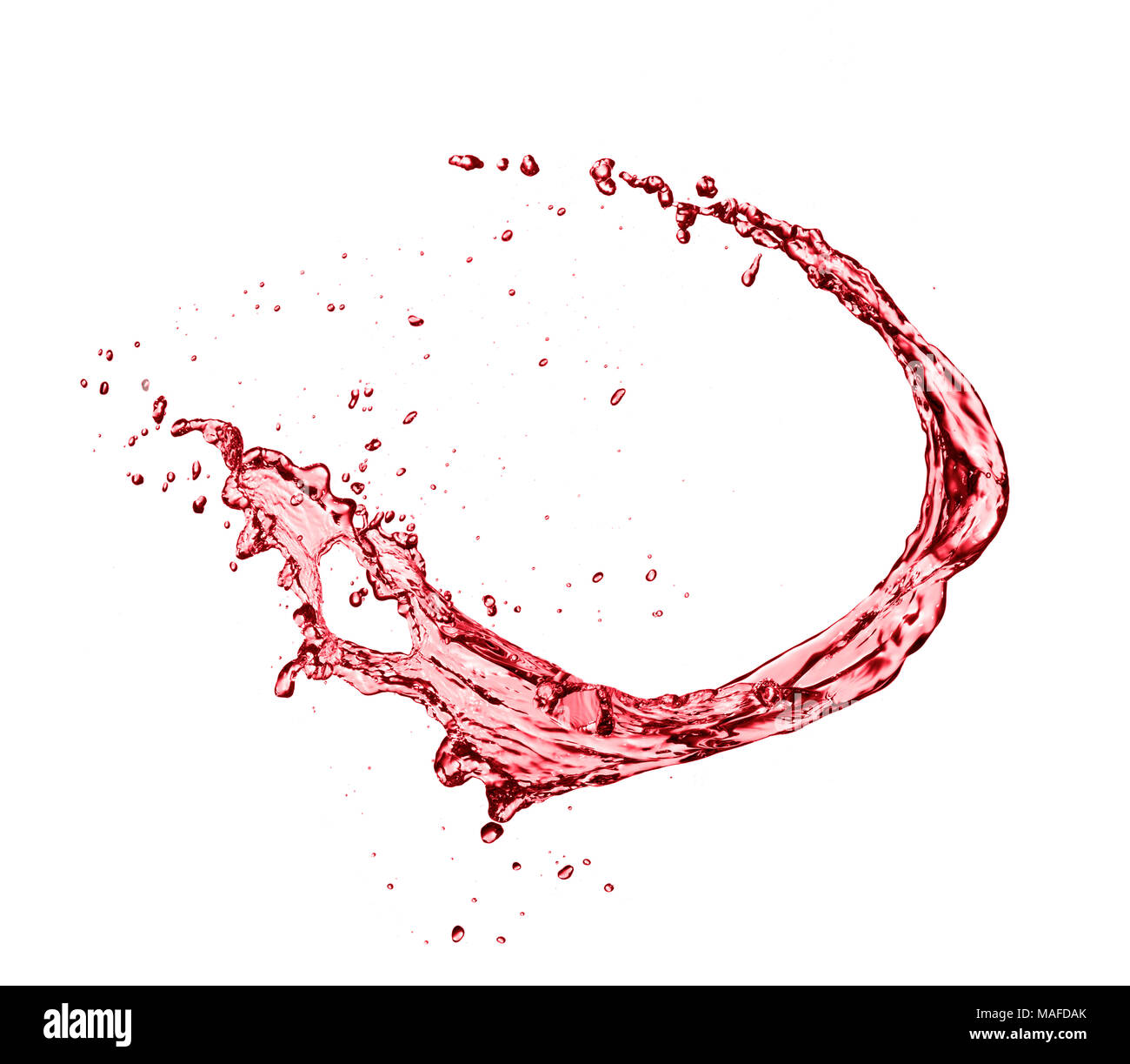 Red wine abstract splash shape isolated on white background. High ...