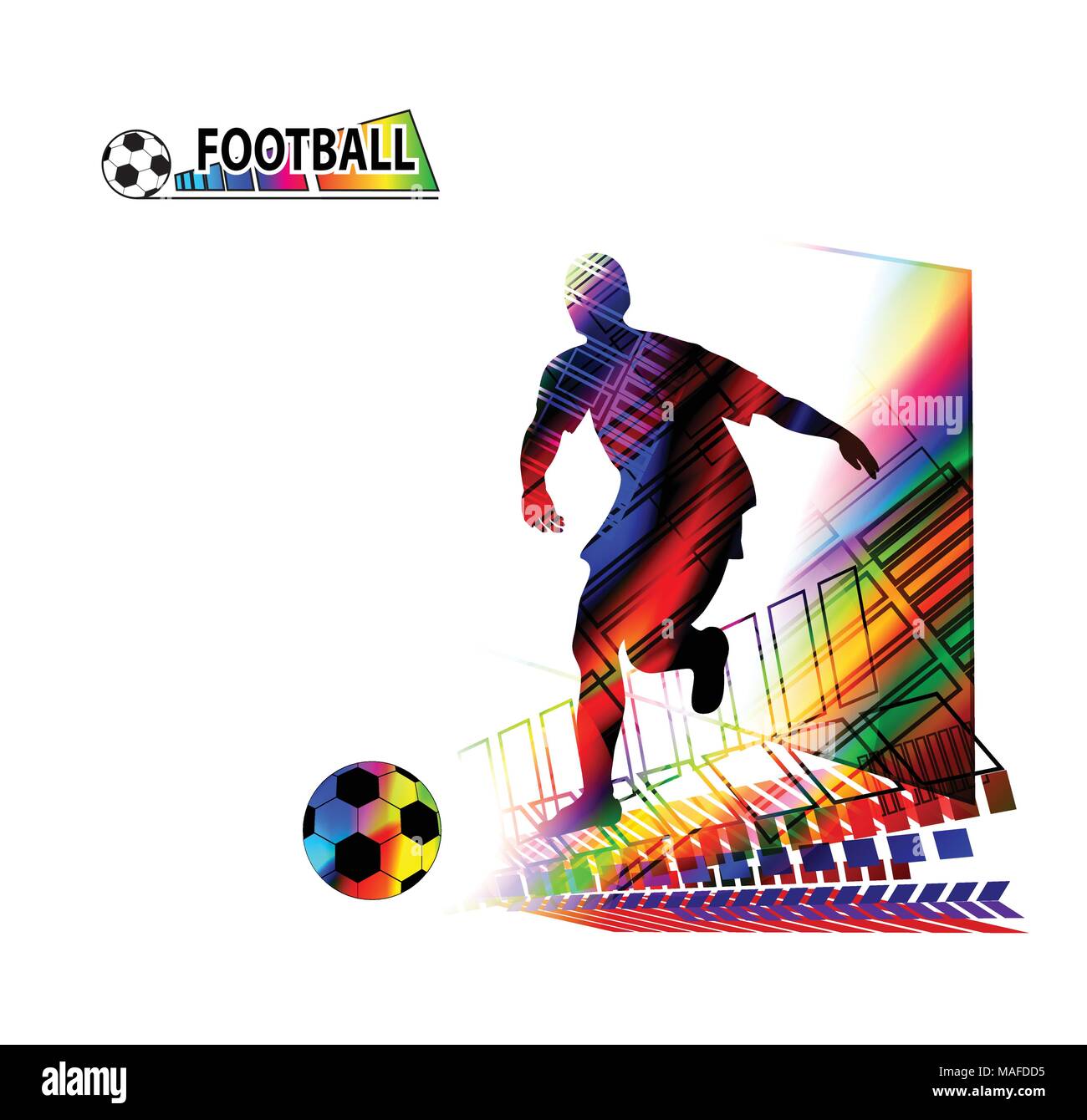 Soccer player kicks the ball. Vector illustration Stock Vector Image ...