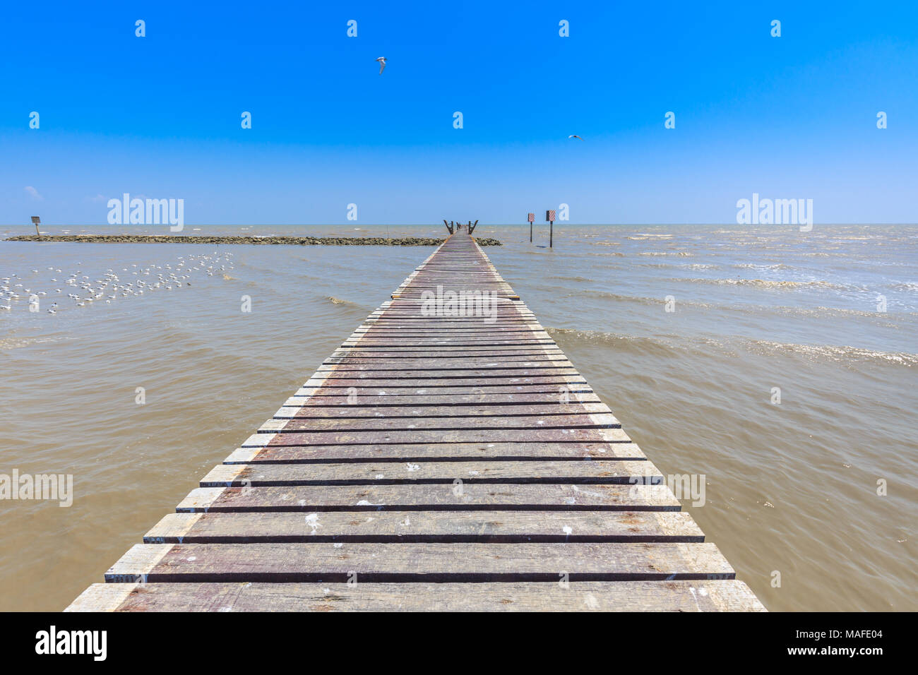 old wood bridge pier with nobody against beautiful sky Stock Photo - Alamy