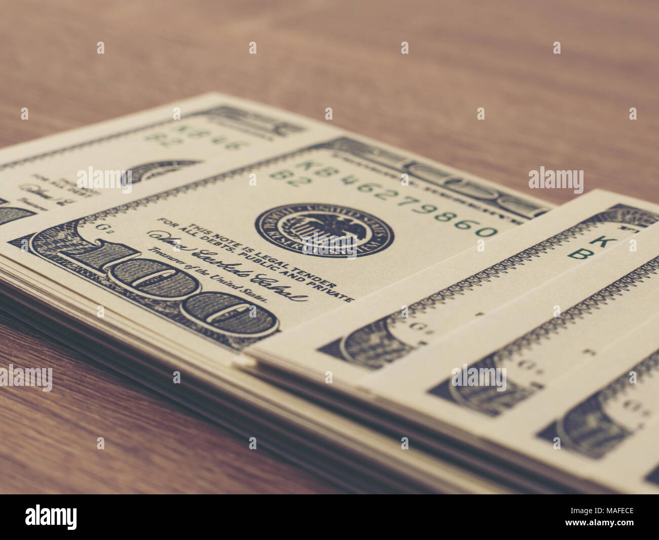 dollar banknote on the table Stock Photo - Alamy