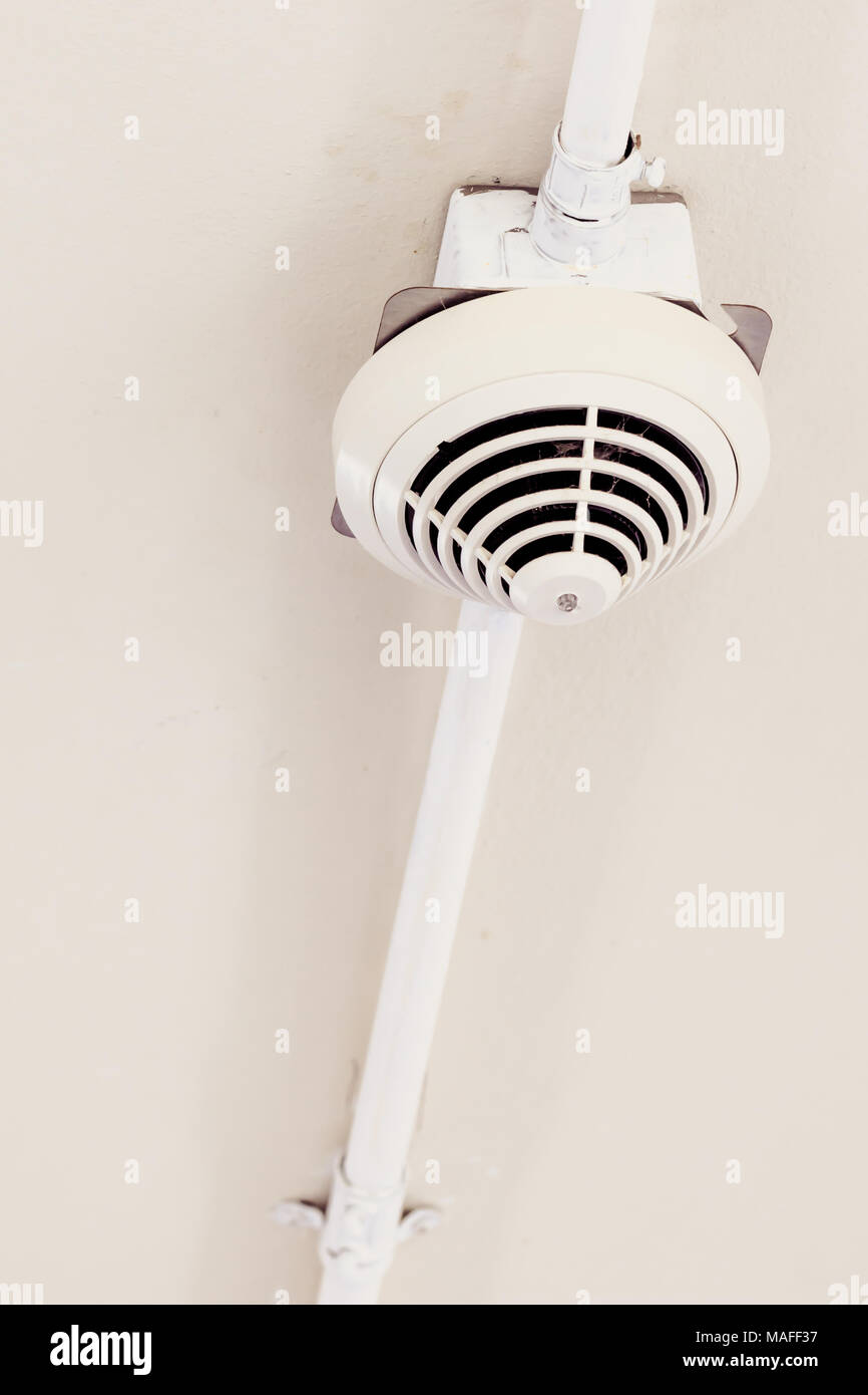 Old Smoke detector on cement ceiling Stock Photo - Alamy