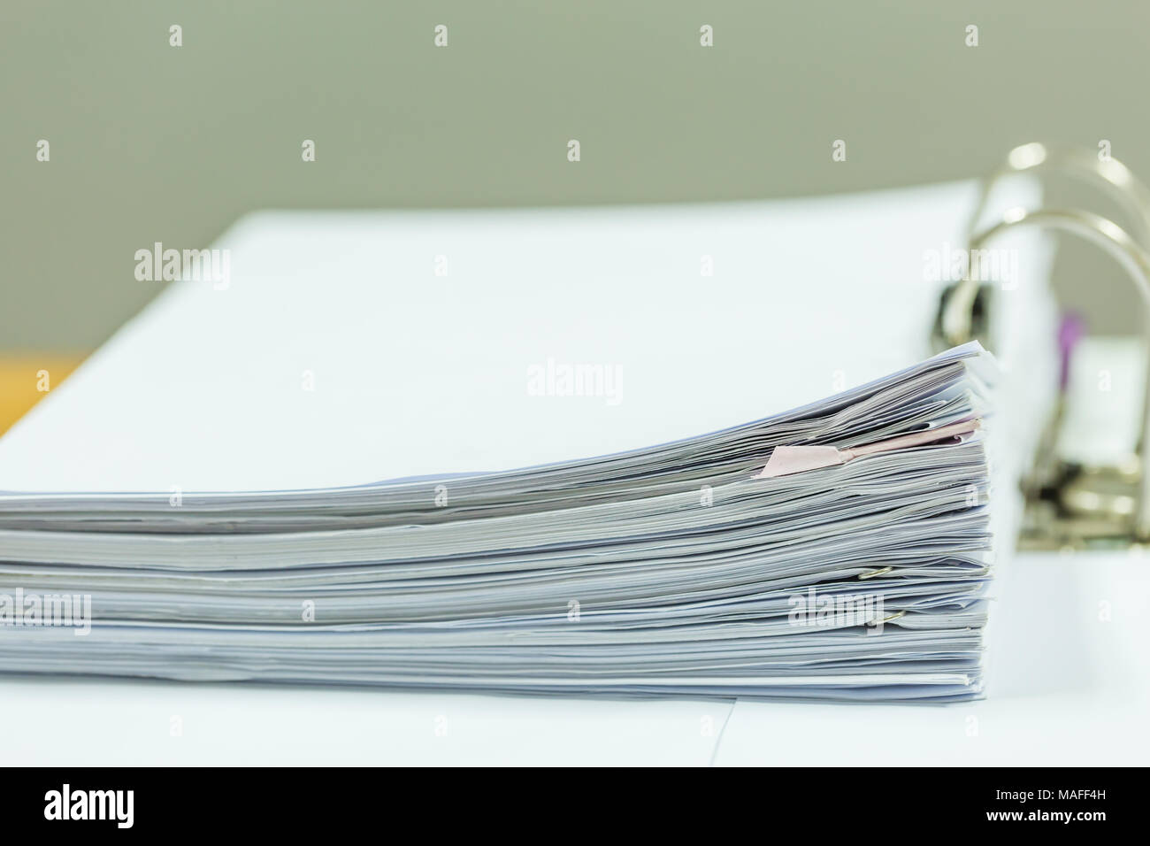 Stack of business report paper files Stock Photo - Alamy