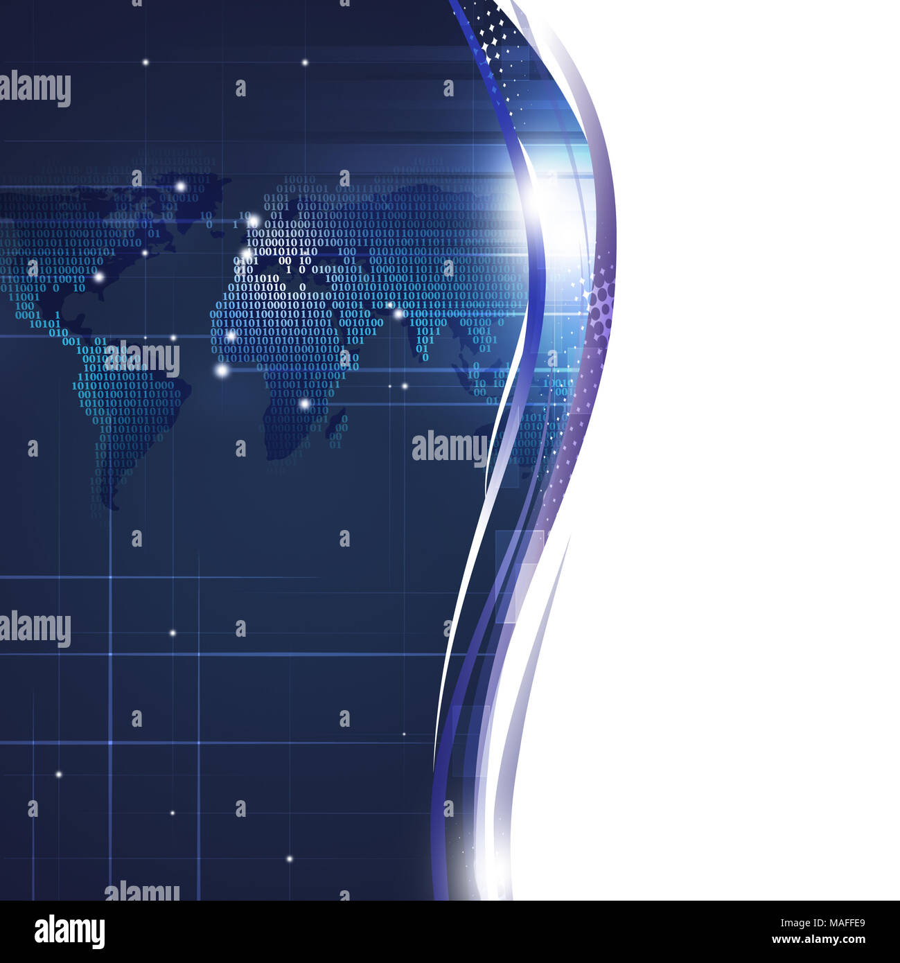 abstract binary code world map technology blue background Stock Photo ... abstract binary code world map technology blue background Stock Photo ...
