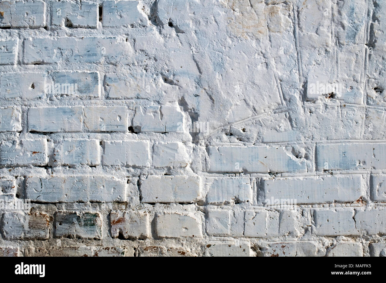 Old brick wall whitewashed with lime Stock Photo - Alamy