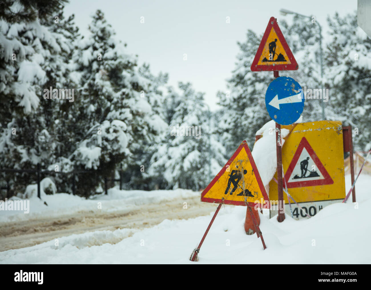 Forest of traffic signs hi-res stock photography and images - Alamy