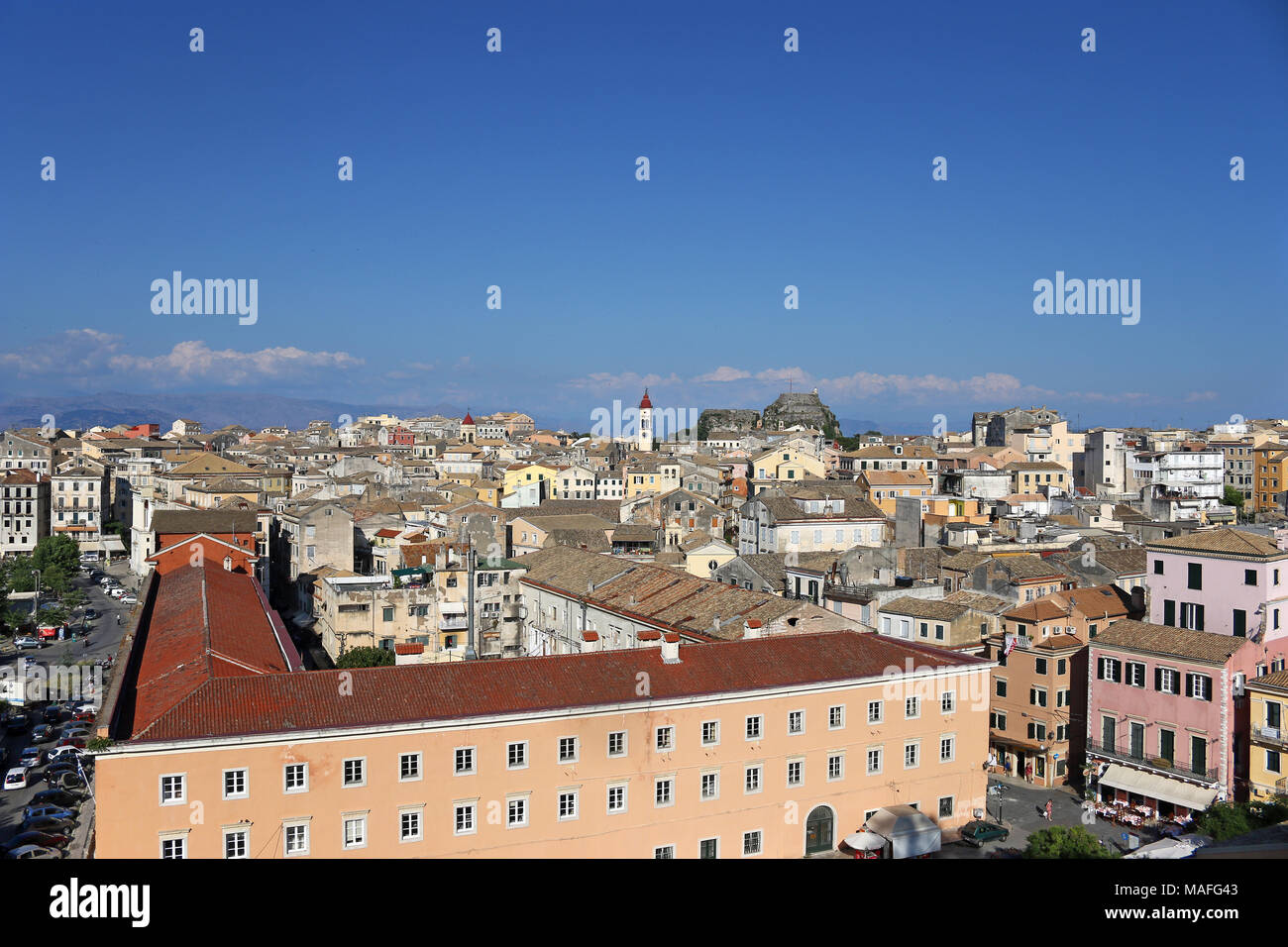 Corfu town cityscape Greece summer season Stock Photo - Alamy