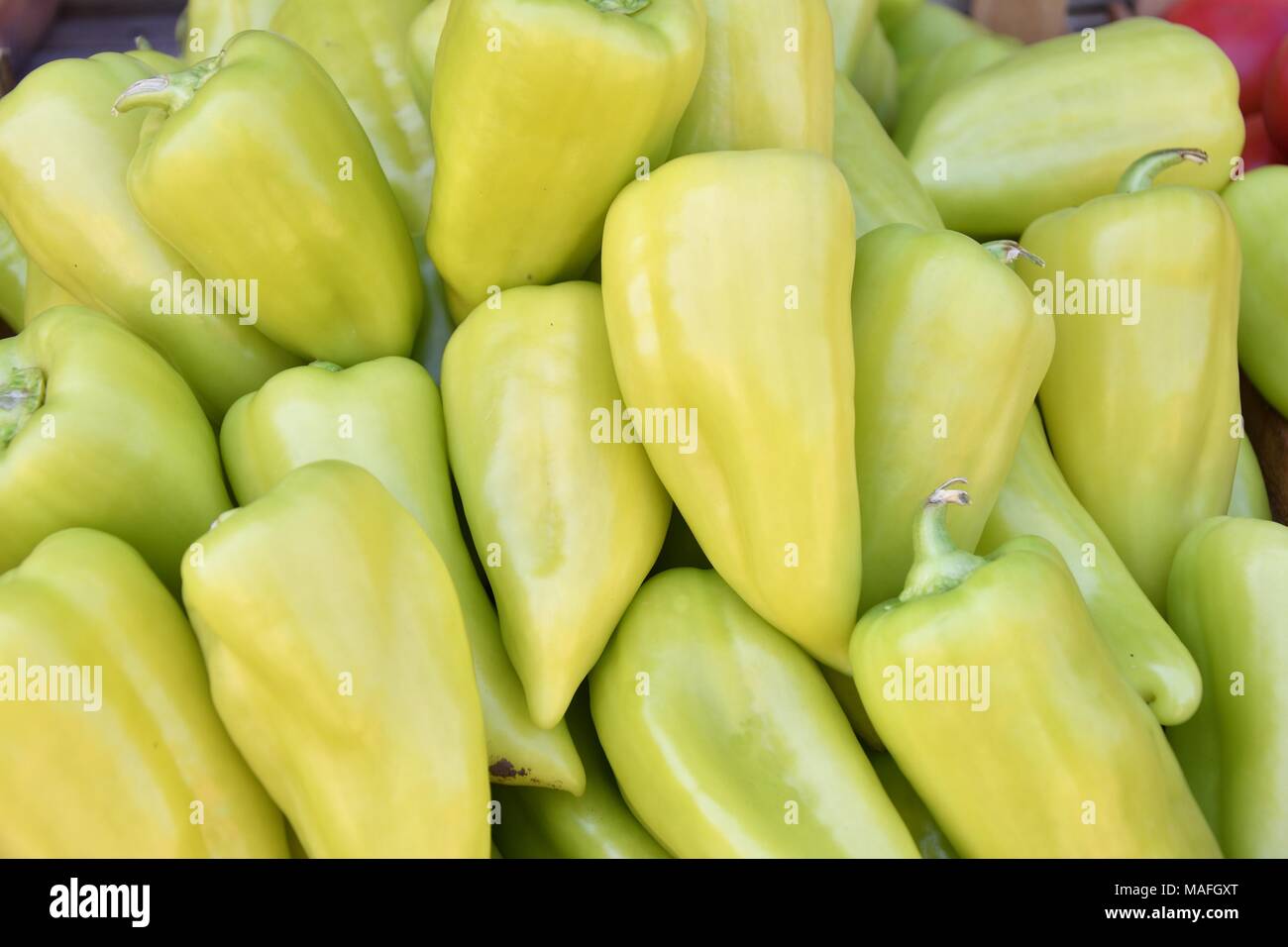 Sweet fresh bell pepper sold at the Bazaar Stock Photo - Alamy