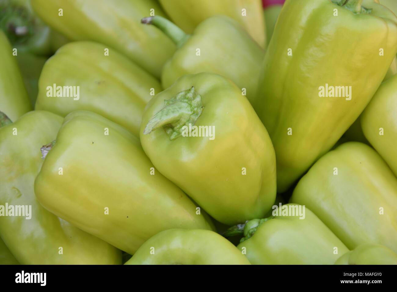 Sweet fresh bell pepper sold at the Bazaar Stock Photo - Alamy