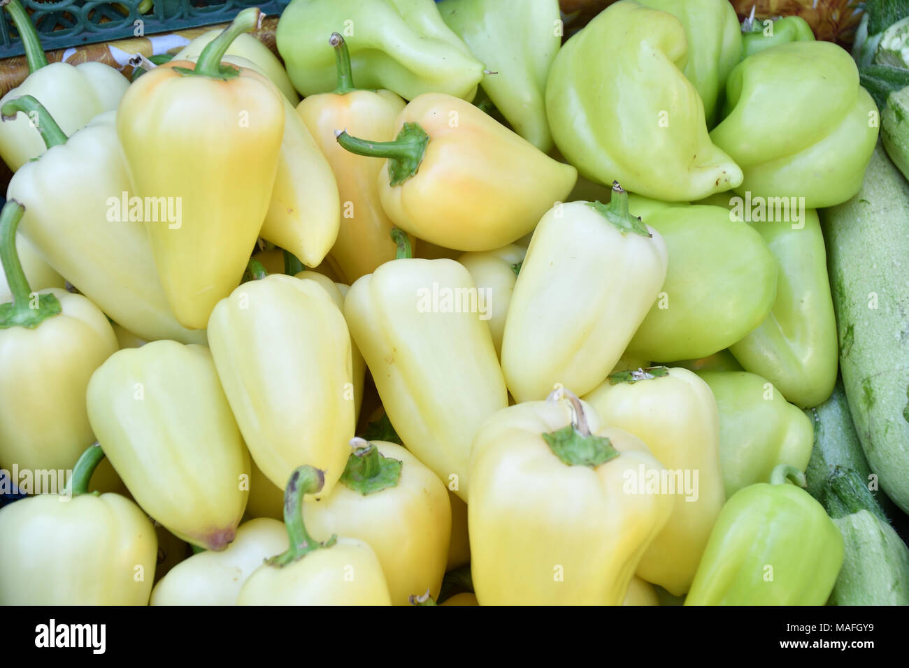 Sweet fresh bell pepper sold at the Bazaar Stock Photo - Alamy
