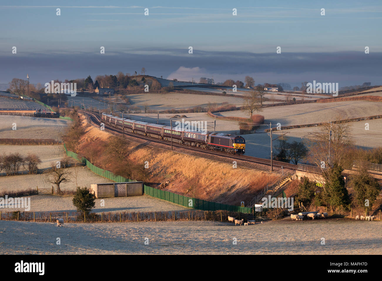 The British Royal train on the west coast main line in Cumbria ...