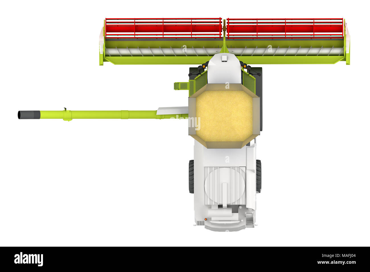 combine harvester top view isolated on white. 3d rendering Stock Photo ...