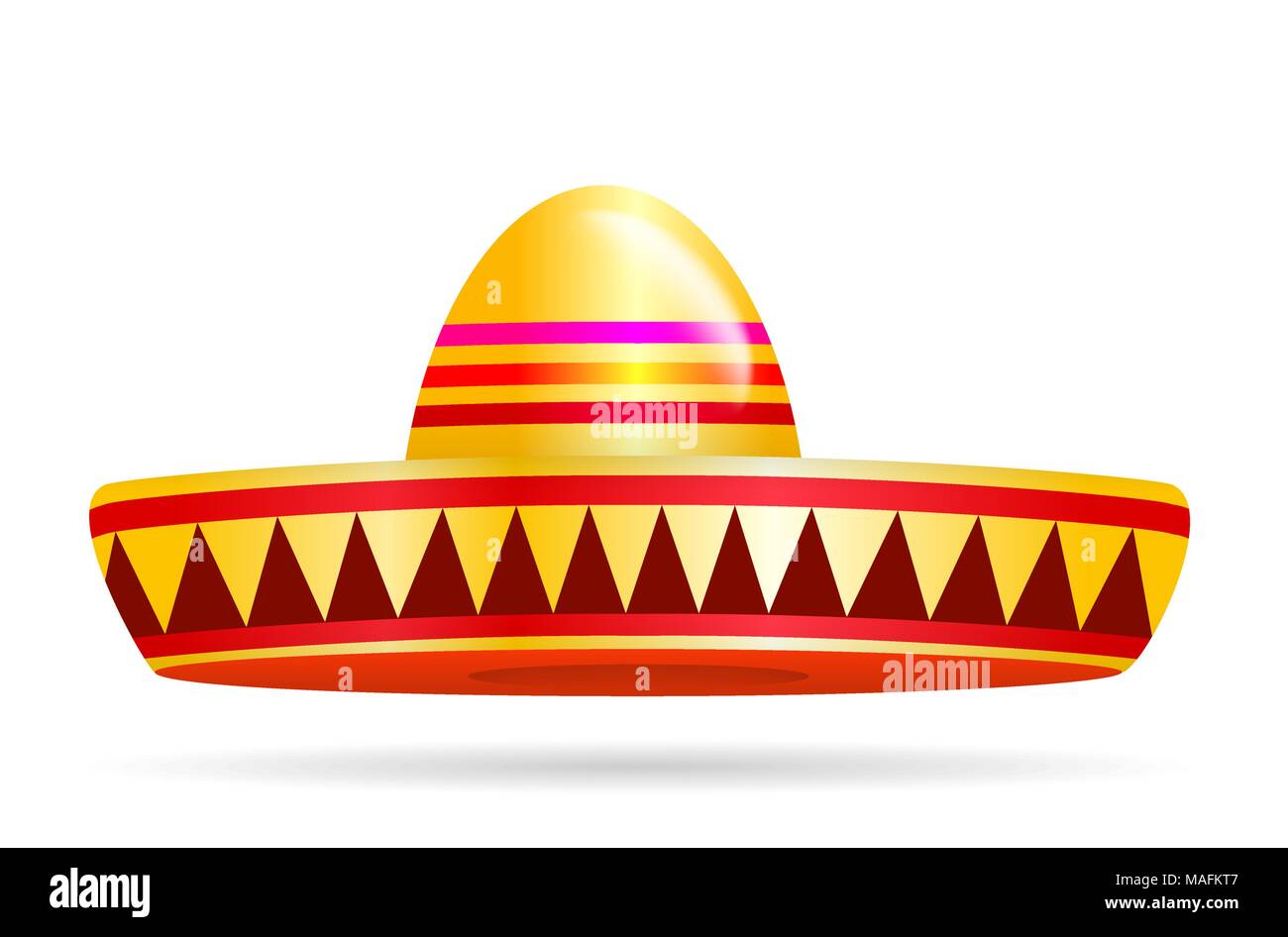 Naturalistic colorful sombrero on White Background. Vector Illustration ...