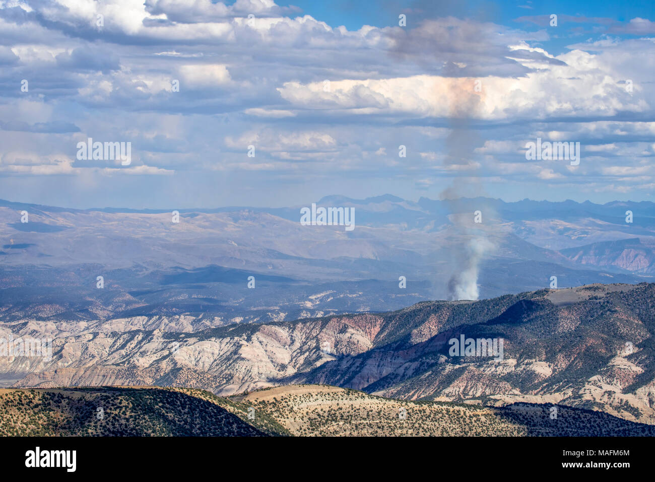 smoke plume from controlled forest burn in White RIver National Forest ...