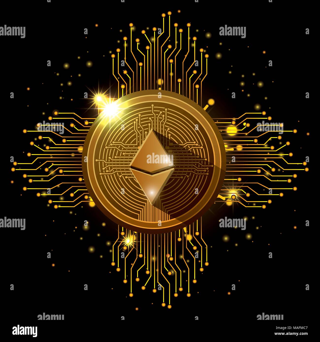 Ethereum golden sign on Stock Vector Images - Alamy