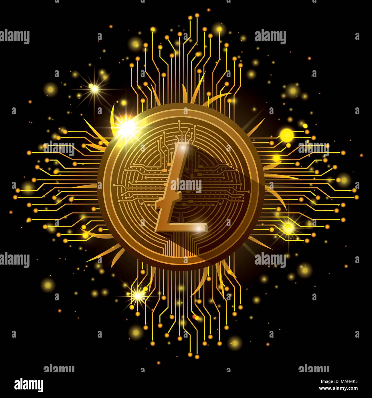 Cryptocurrency litecoin coin circuit hi-res stock photography and ...