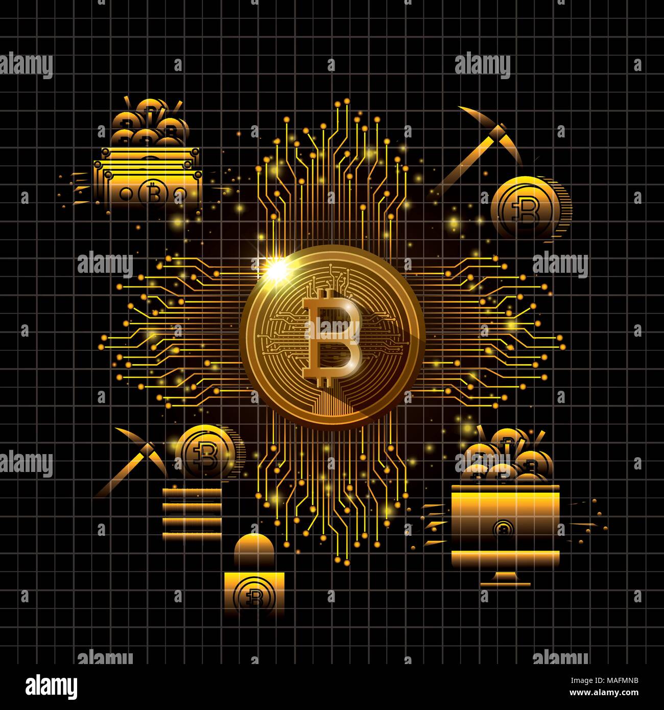 Safe gold mining Stock Vector Images - Alamy