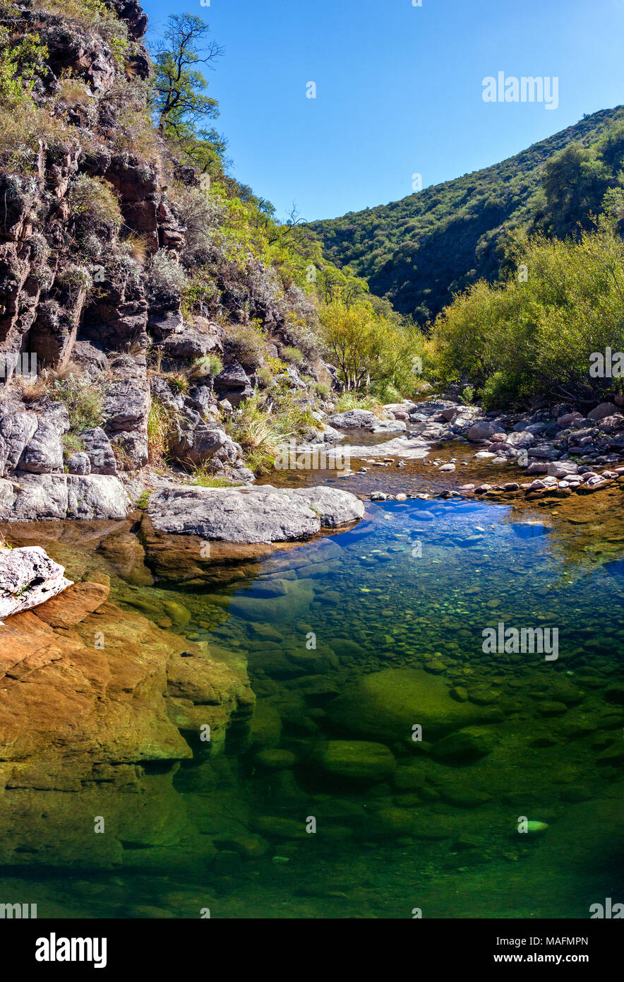 Calabalumba river. Capilla Del Monte, Córdoba, Argentina Stock Photo ...