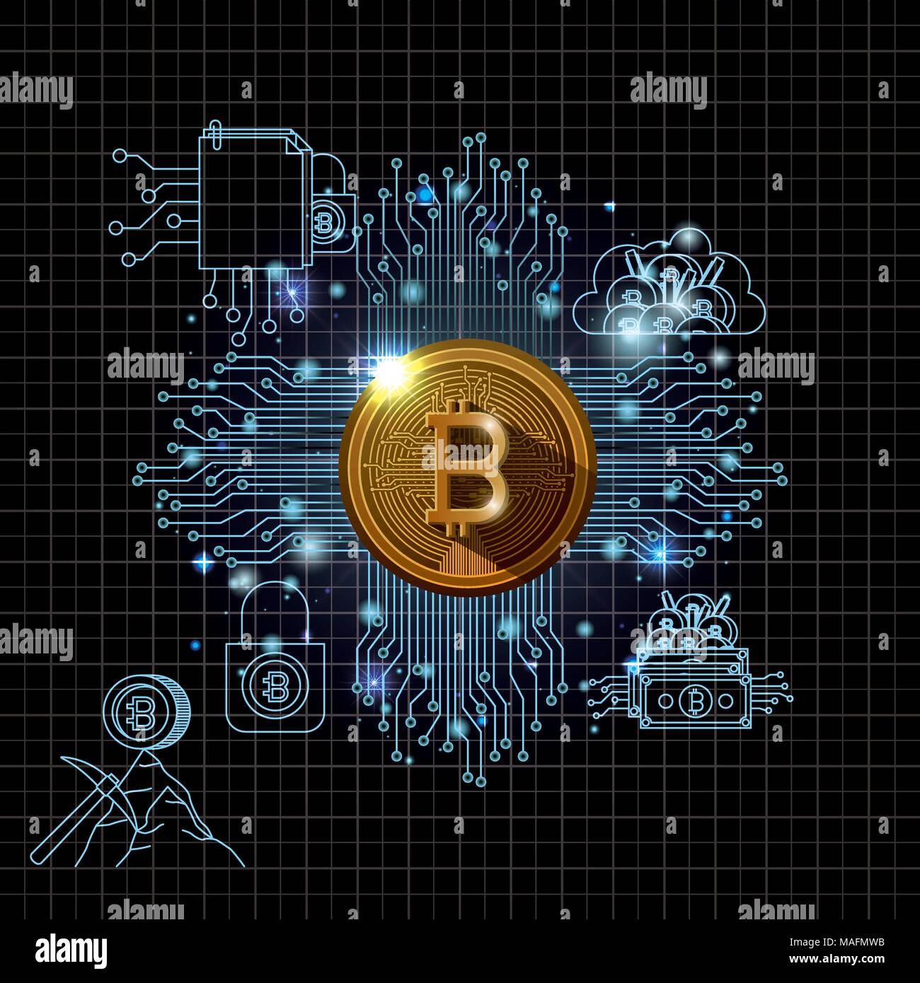 Safe gold mining Stock Vector Images - Alamy