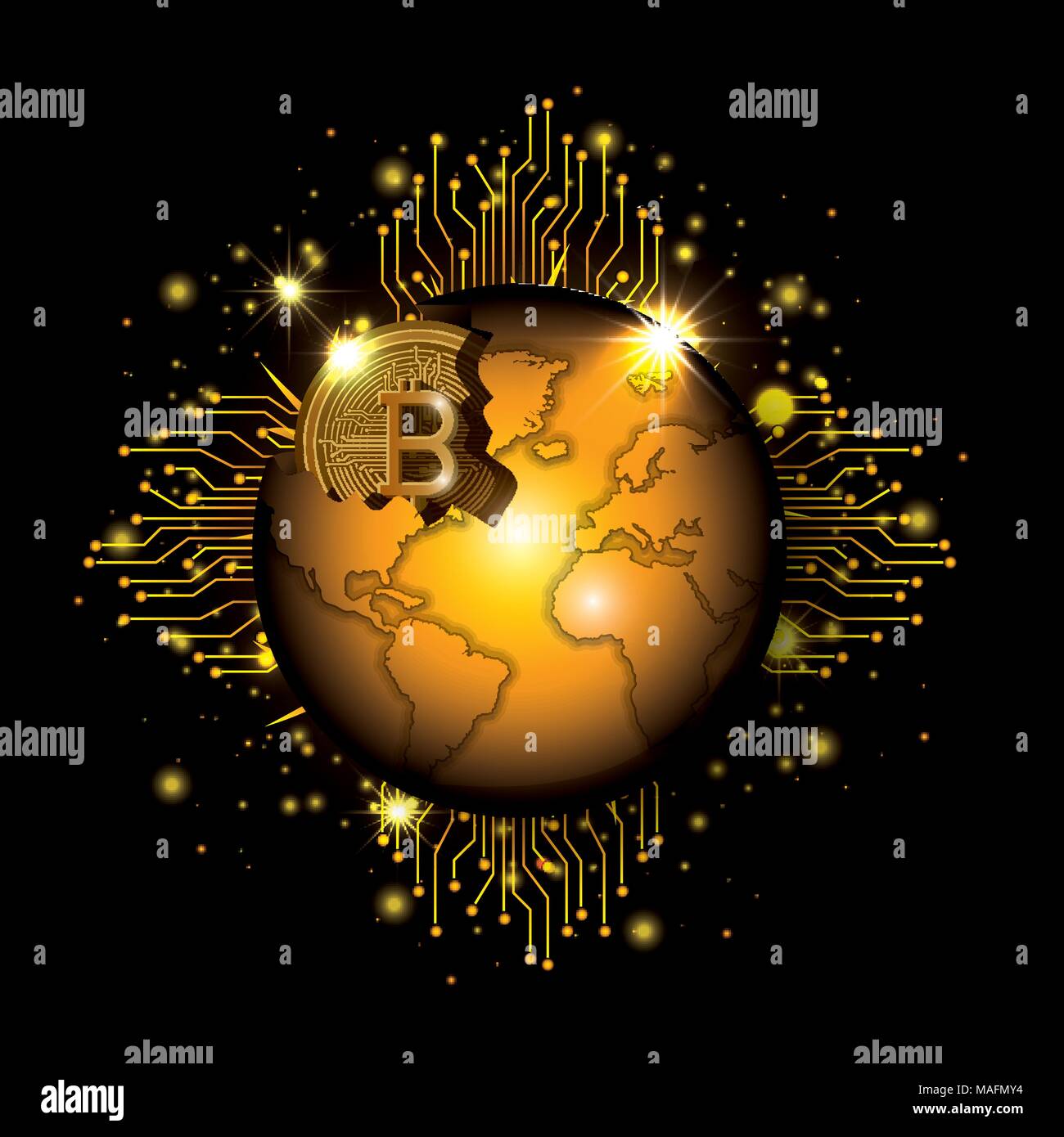bitcoin mining in the world planet Stock Vector Image & Art - Alamy